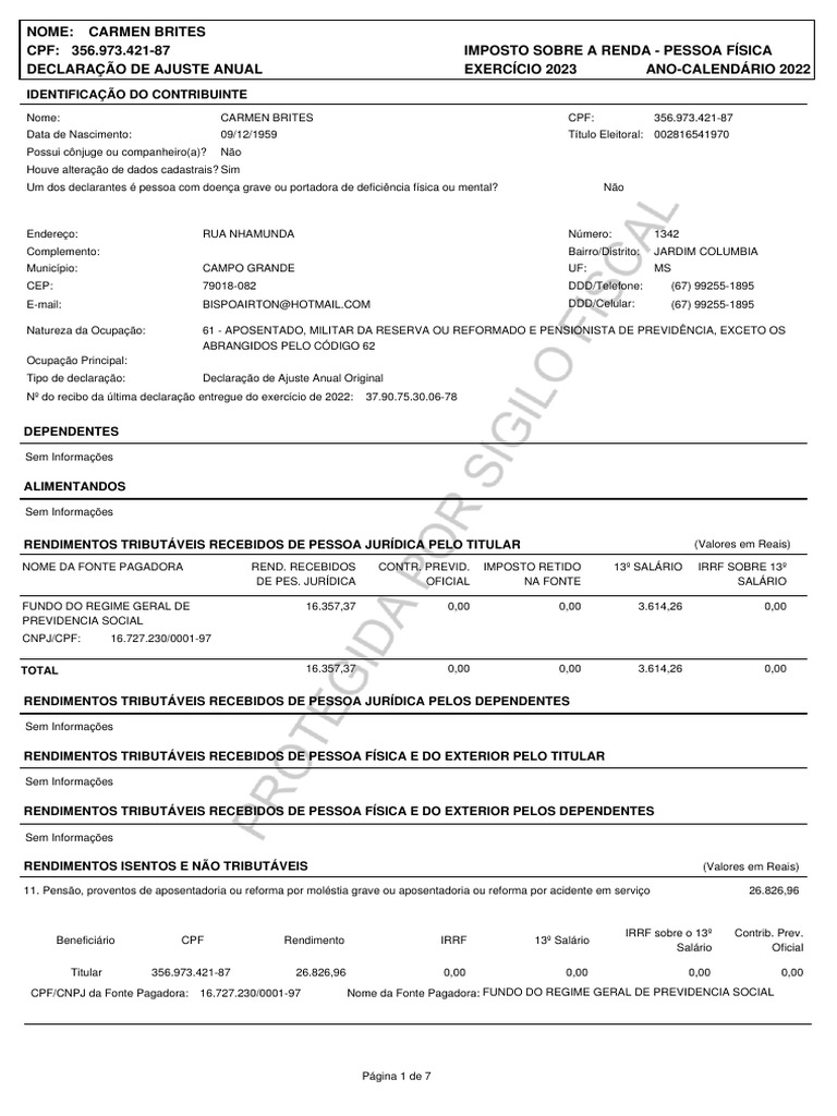 IRPF 2023 2022 Declaracao | PDF | Imposto de Renda | Impostos
