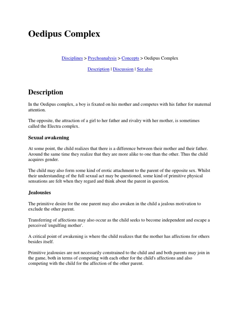 Oedipus Complex | PDF | Oedipus Complex | Id
