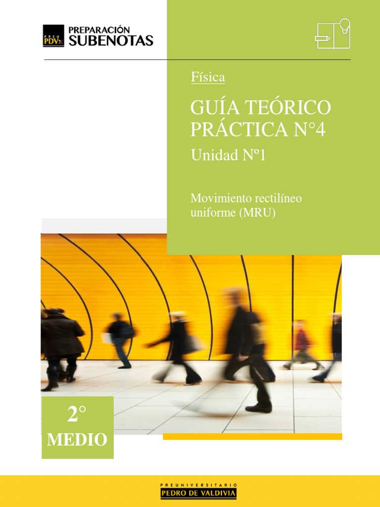 FISSNS-04 Guia N°4 Movimiento Rectilineo Uniforme (MRU) | PDF | Velocidad | Velocidad