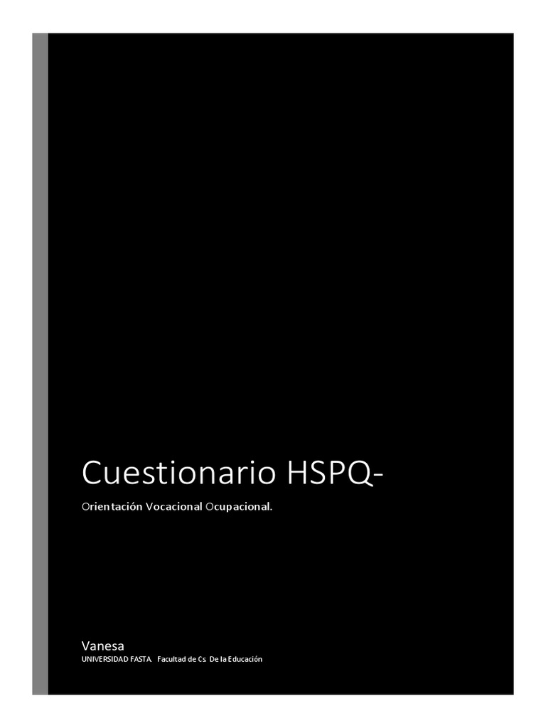 Cuestionario HSPQ. Corrección. | PDF | Cognición | Ciencia cognitiva