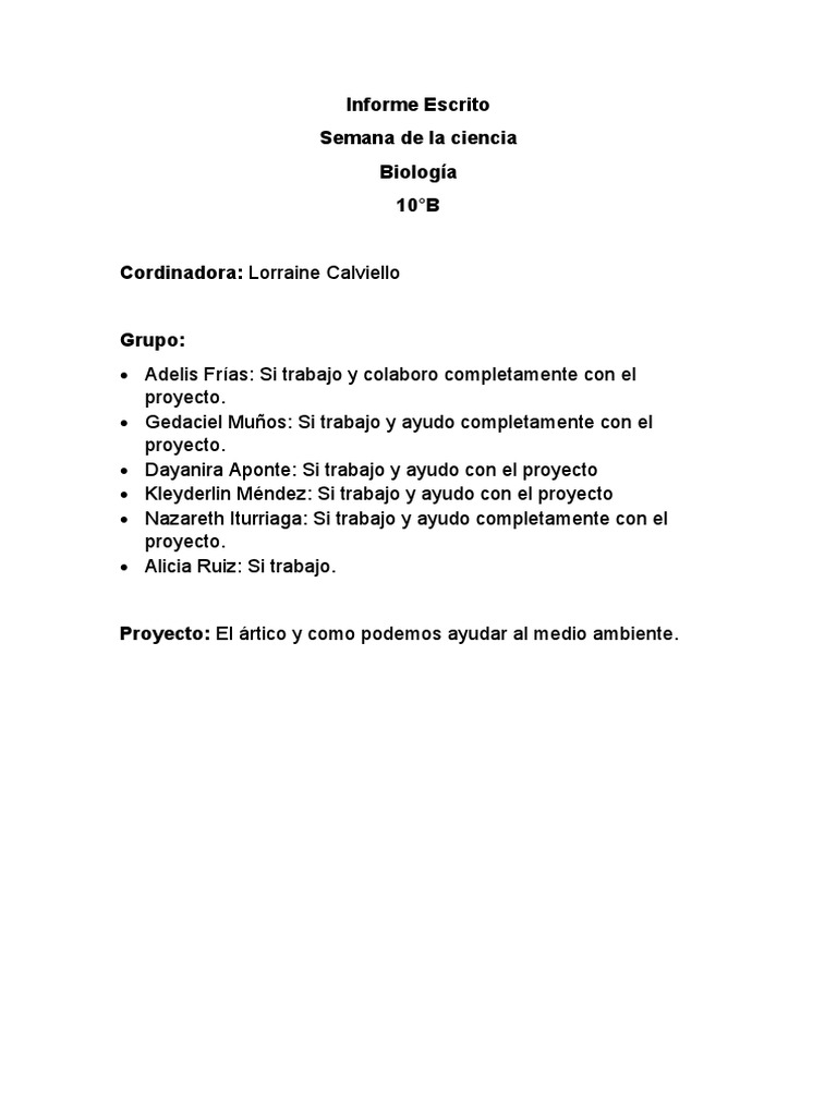Informe Escrito | PDF