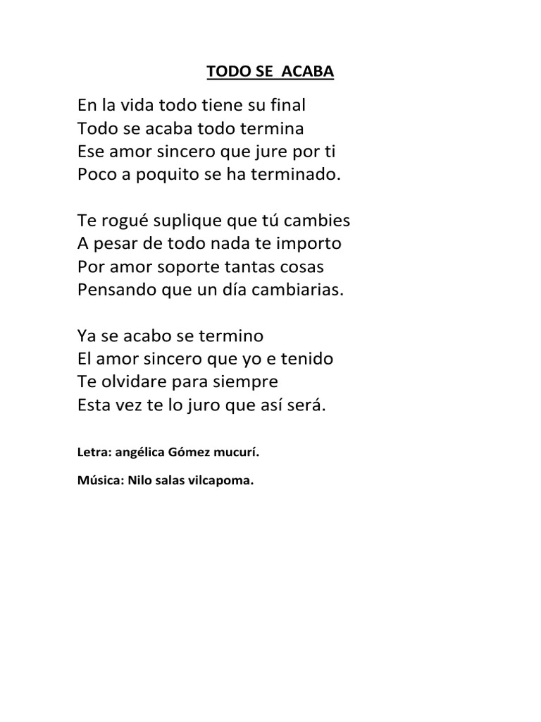 Todo Se Acaba | PDF