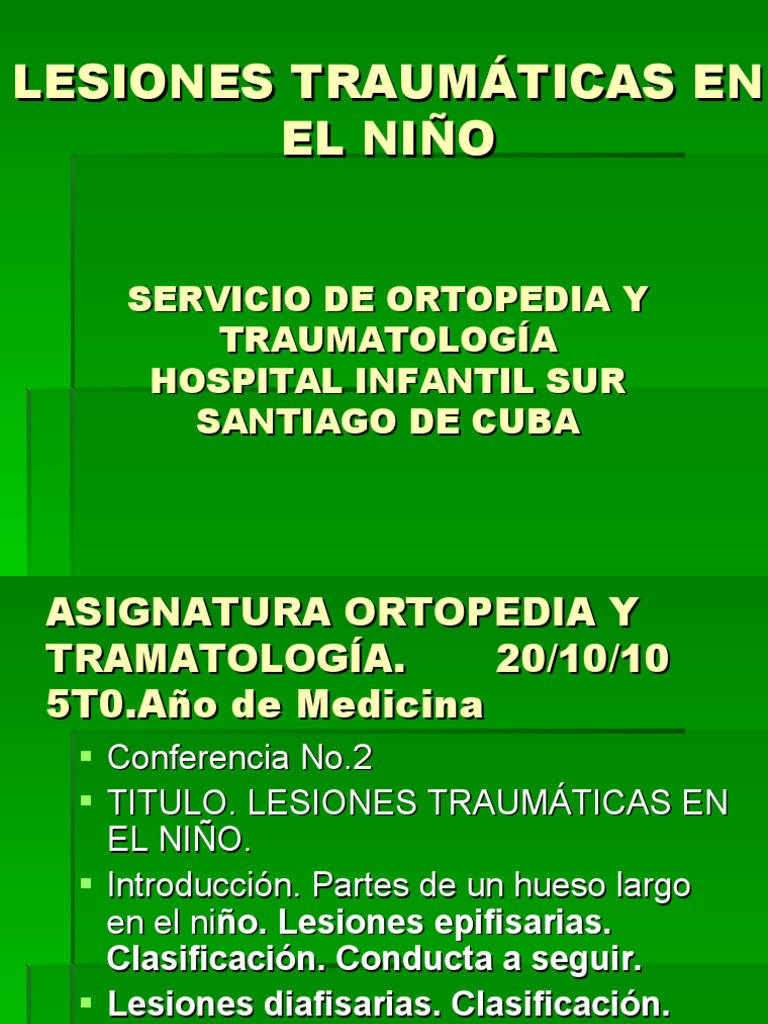 Lesiones Traumatológicas en Niños | PDF | Especialidades Medicas ...