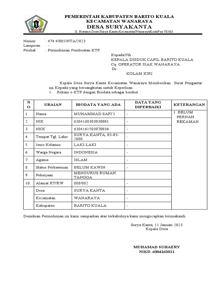 005 Safi'i (KTP) | PDF