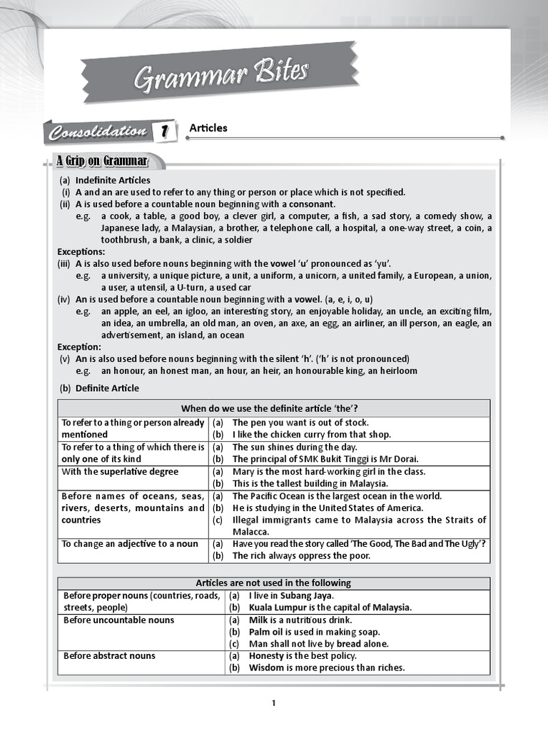 Grammar Bites English F2 | PDF