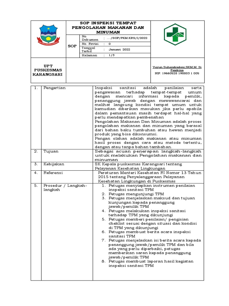Sop Pemeriksaan TPM | PDF