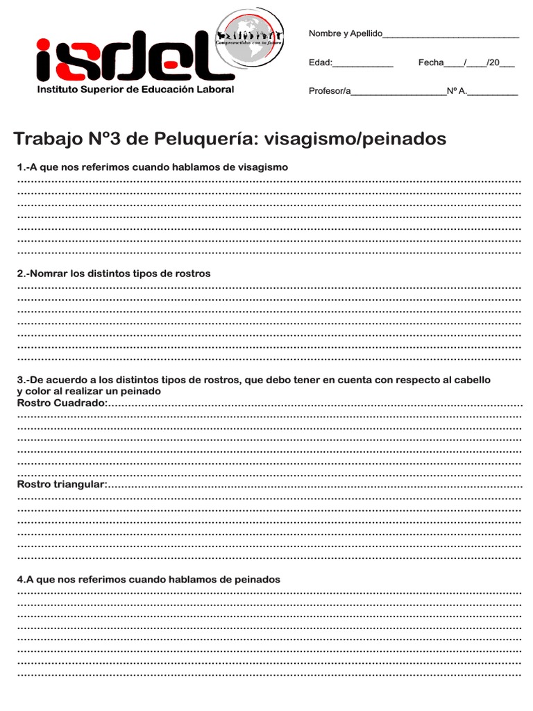 Trabajo practico Nº 3 pelu- visagismo-peinado-1 | PDF | Ajedrez