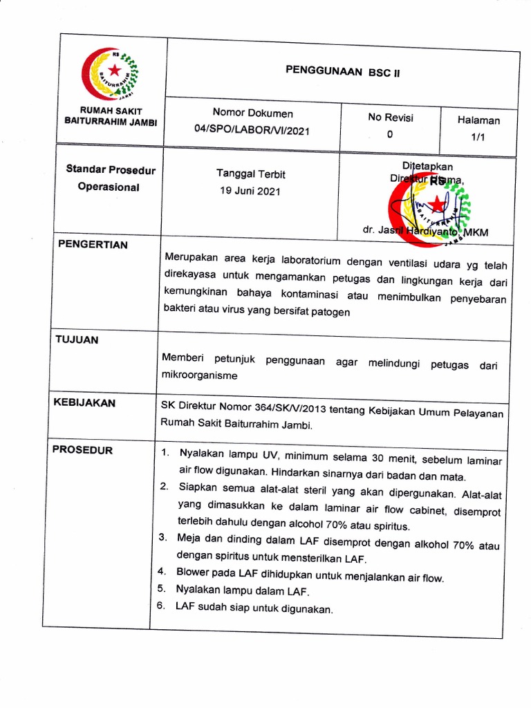 Spo Penggunaan BSC Ii | PDF