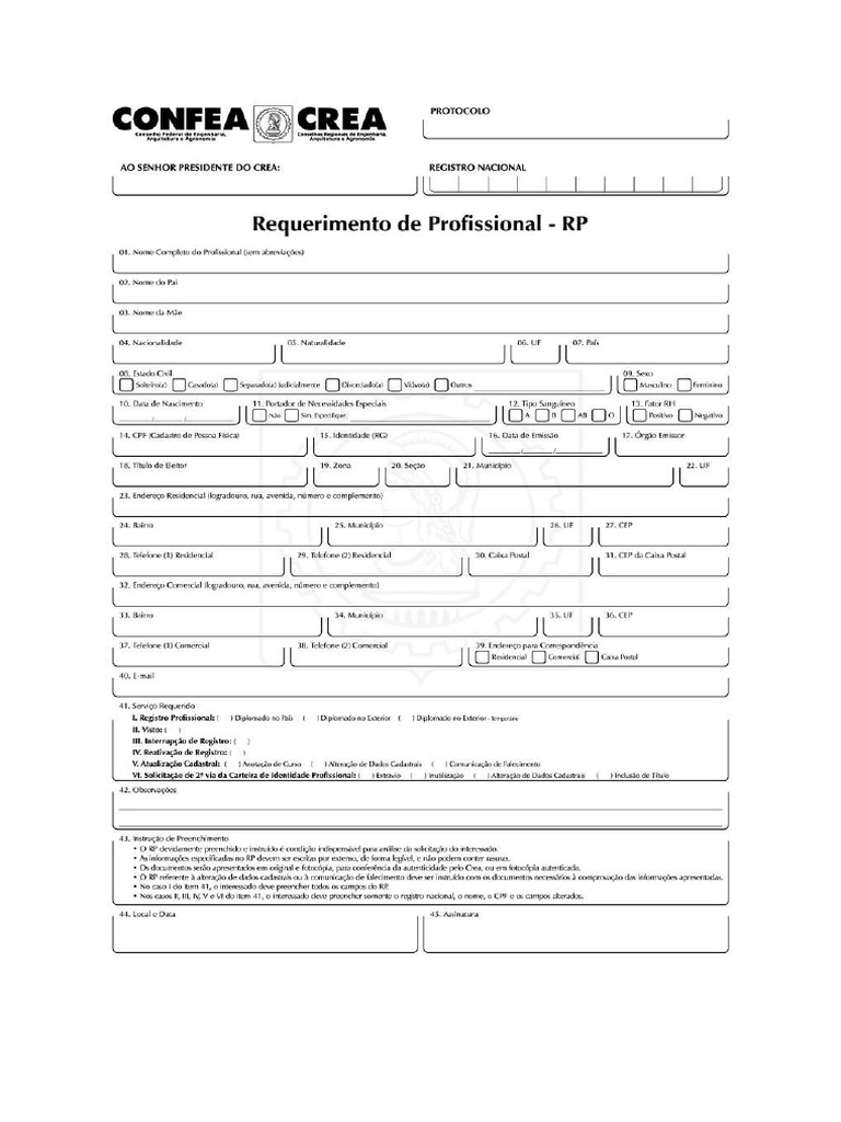 Requerimento Pessoa Física PF 01 | PDF