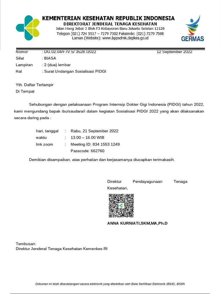 Undangan Sosialisasi PIDGI 2022 | PDF