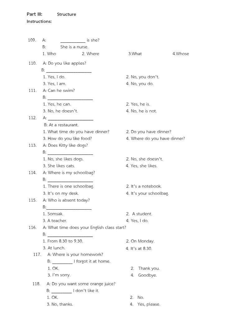 อังกฤษ ป.6 รวมชุด 03 Structure and Vocabulary | PDF