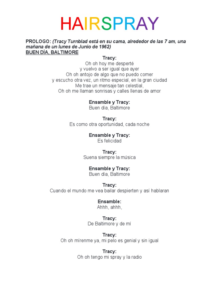 1 Hairspray Gui N 1 | PDF