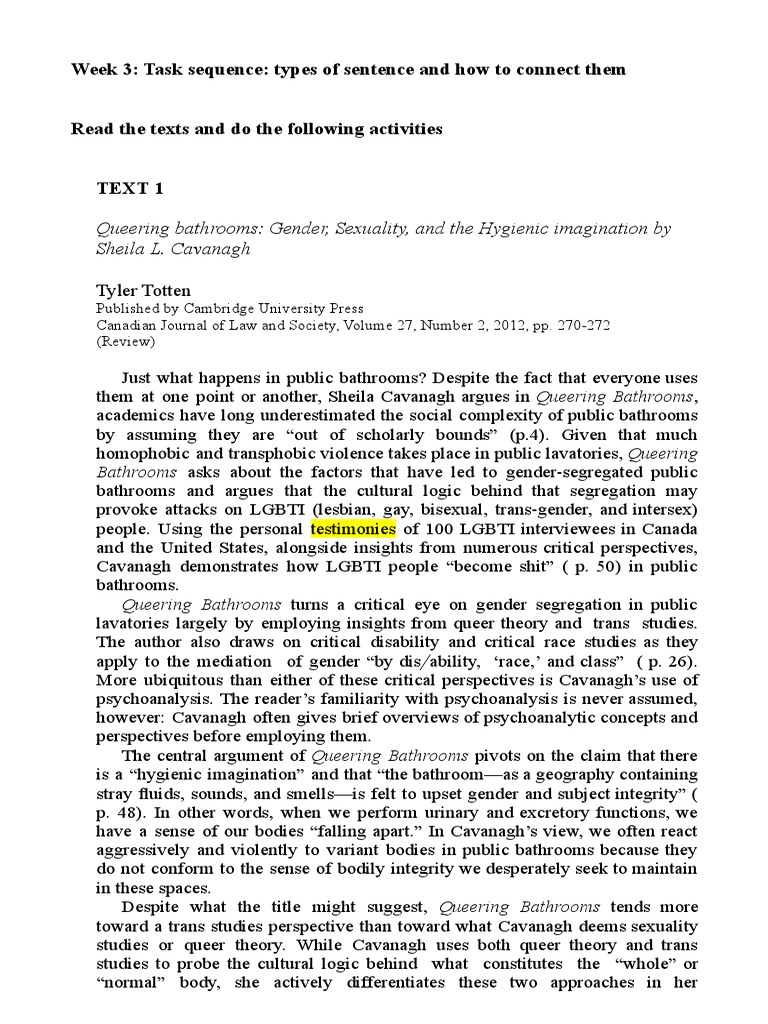 Sequence Task 2 Pdf Public Toilet Gender 