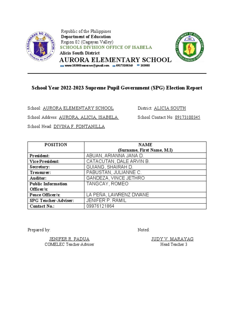 AES SPG Narrative and Accomplishment 2022 2023 | PDF