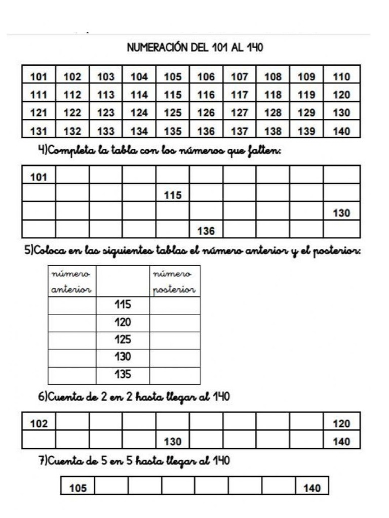Tablero Del 100 Al 200 | PDF