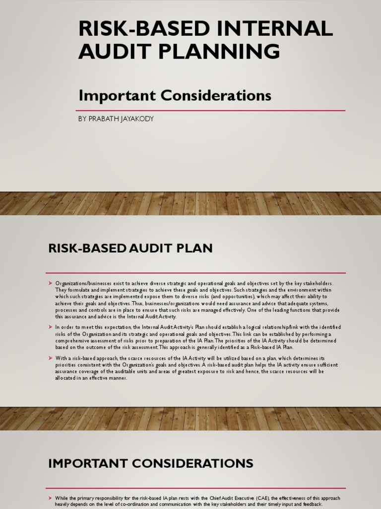 Risk-Based IA Planning - Important Considerations | PDF | Internal ...