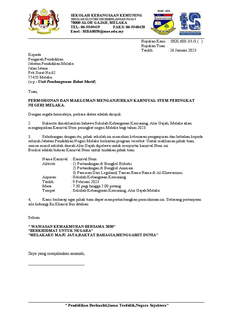 Surat Karnival Stem 2023 | PDF
