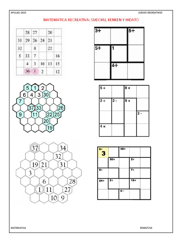 Hidato Kenken y Sudoku | PDF