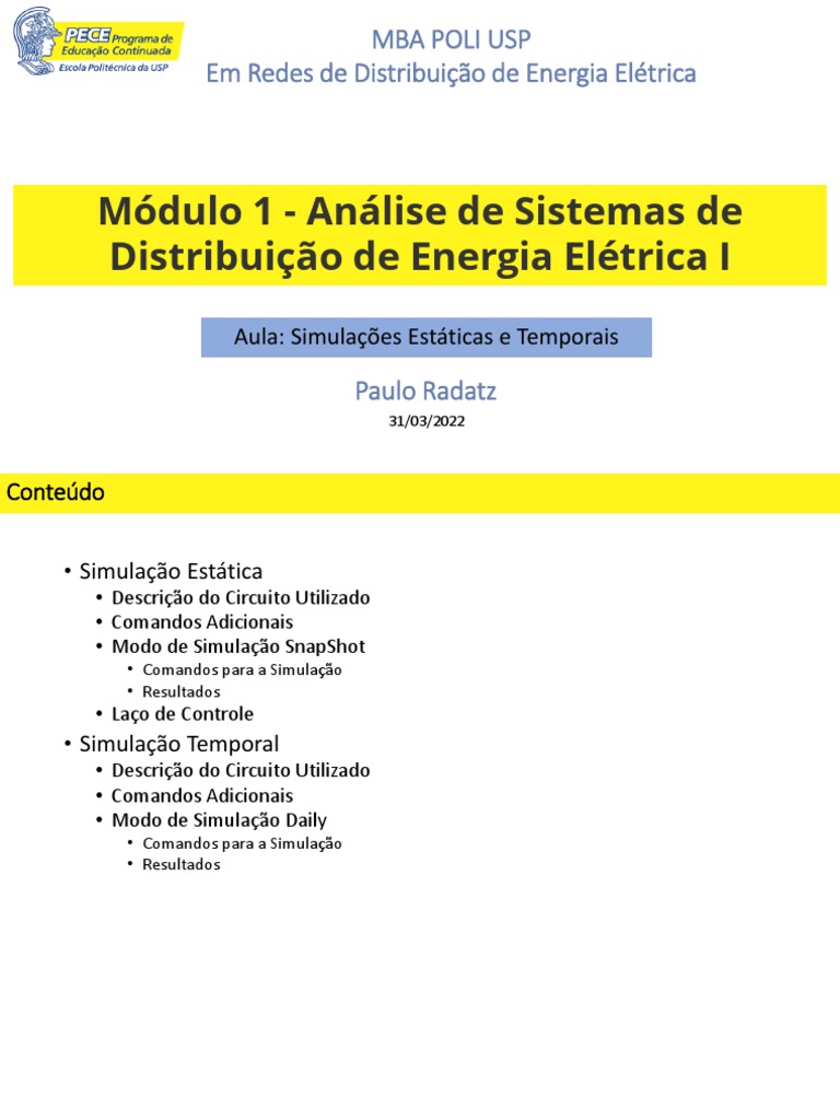 5 - 2 Simulacoes Estatica e Temporal | PDF | Rede elétrica | Física