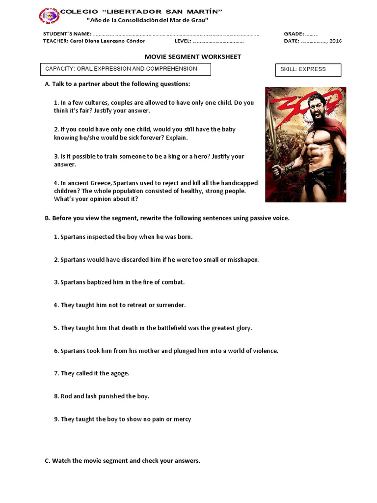 MOVIE SEGMENT 300 - Passive Voice | PDF