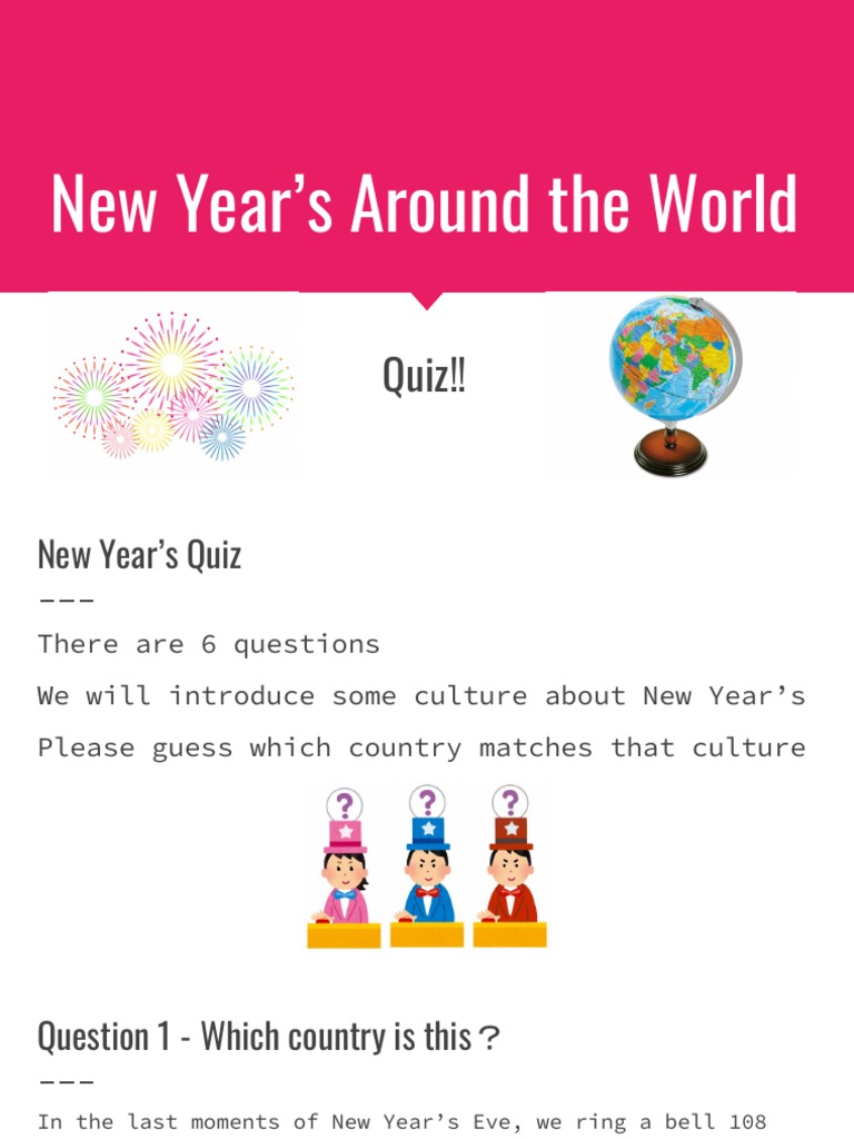 New Year Celebrations Worldwide Quiz | PDF