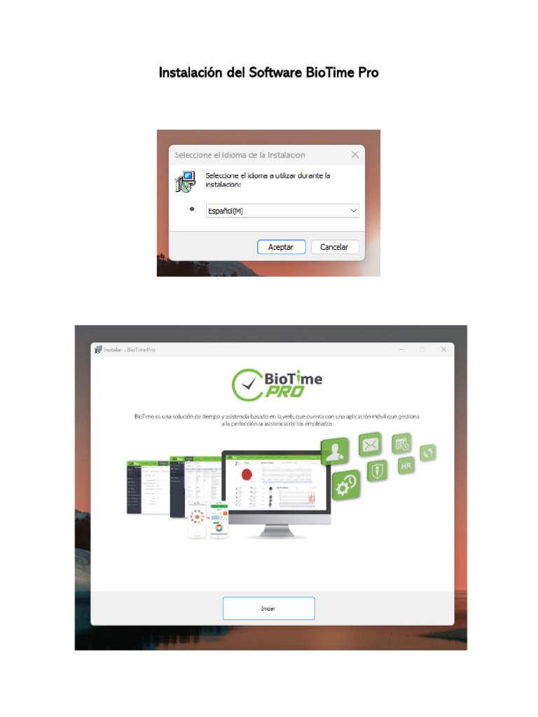 Instalación del Software BioTime Pro | PDF