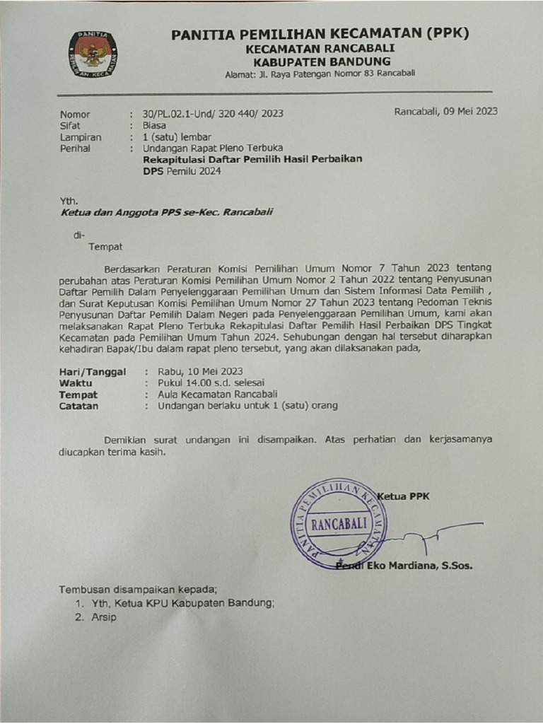 Surat Undangan Pps | PDF