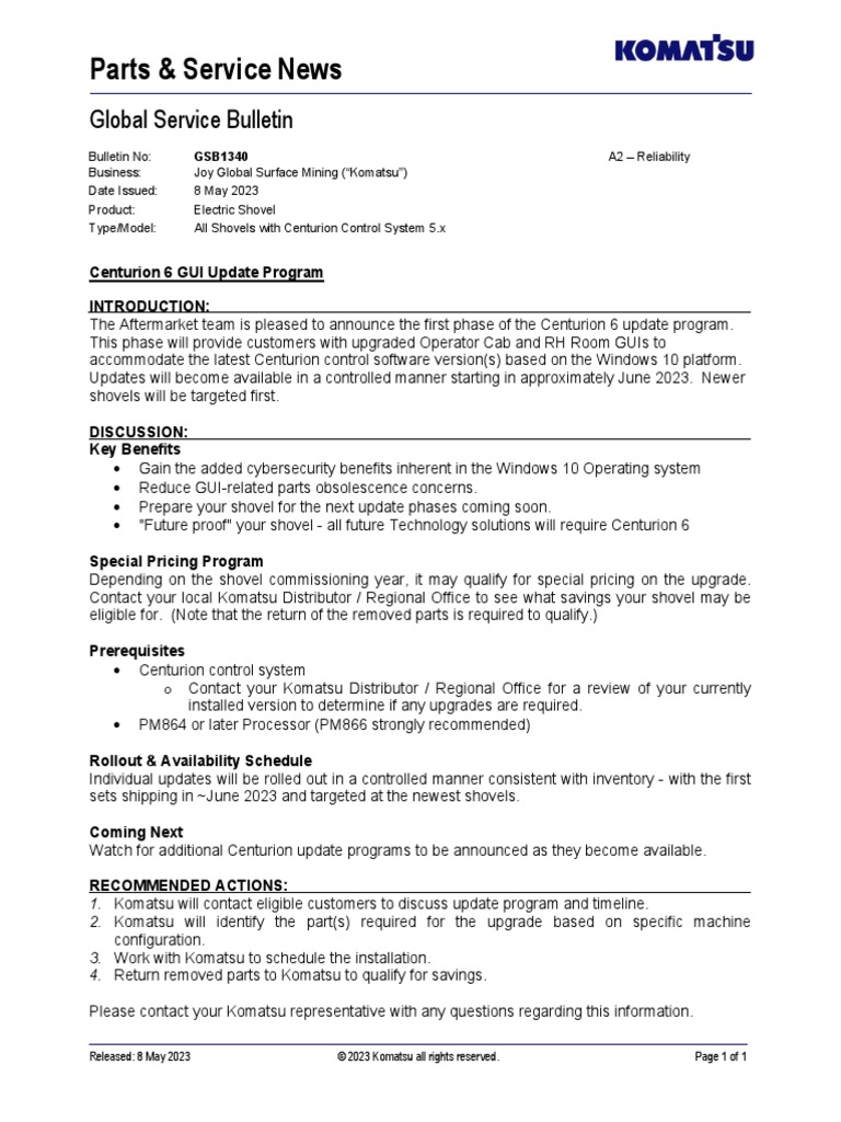 GSB1340 - Centurion 6 GUI Update Program | PDF | Windows 10 | Software Engineering