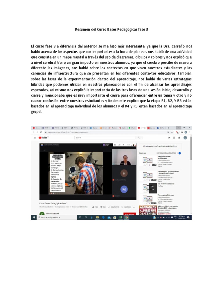 Resumen Del Curso Bases Pedagógicas Fase 3 | PDF