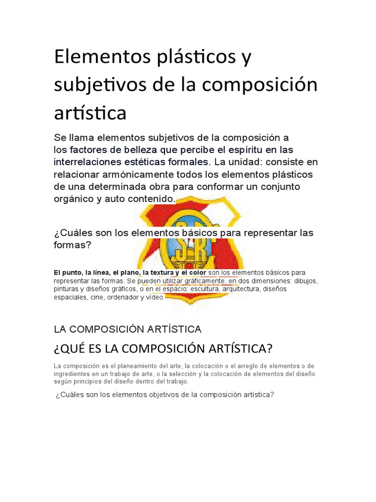 Elementos Plásticos y Subjetivos de La Composición Artística | PDF