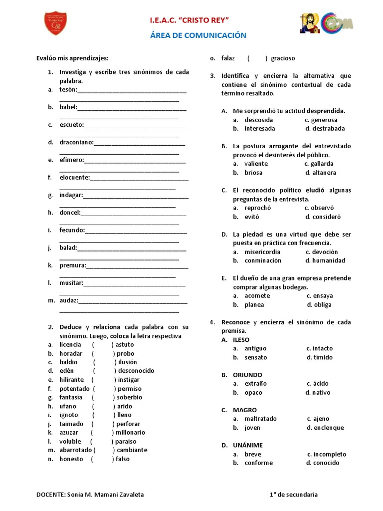 Los Sinónimos | PDF