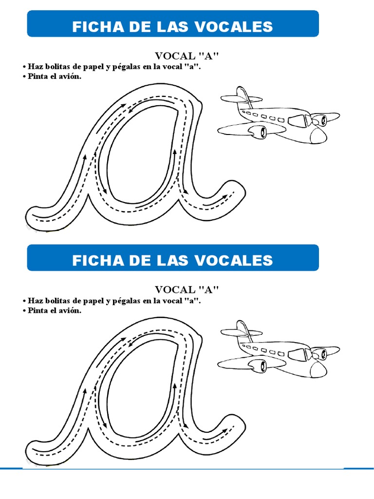 Fichas de Vocales para Imprimir | PDF | Artes del Lenguaje y ...
