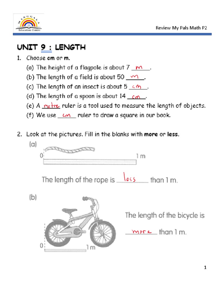 Unit 9 Length - Answers | PDF