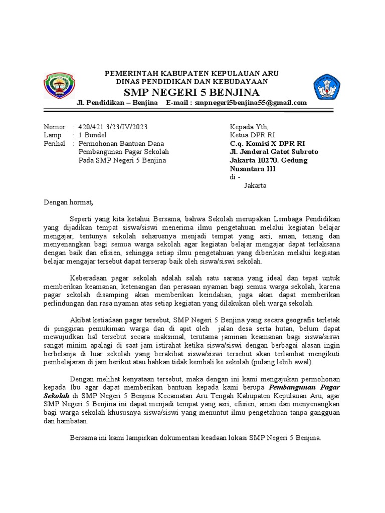 Surat Permohonan PROPOSAL | PDF