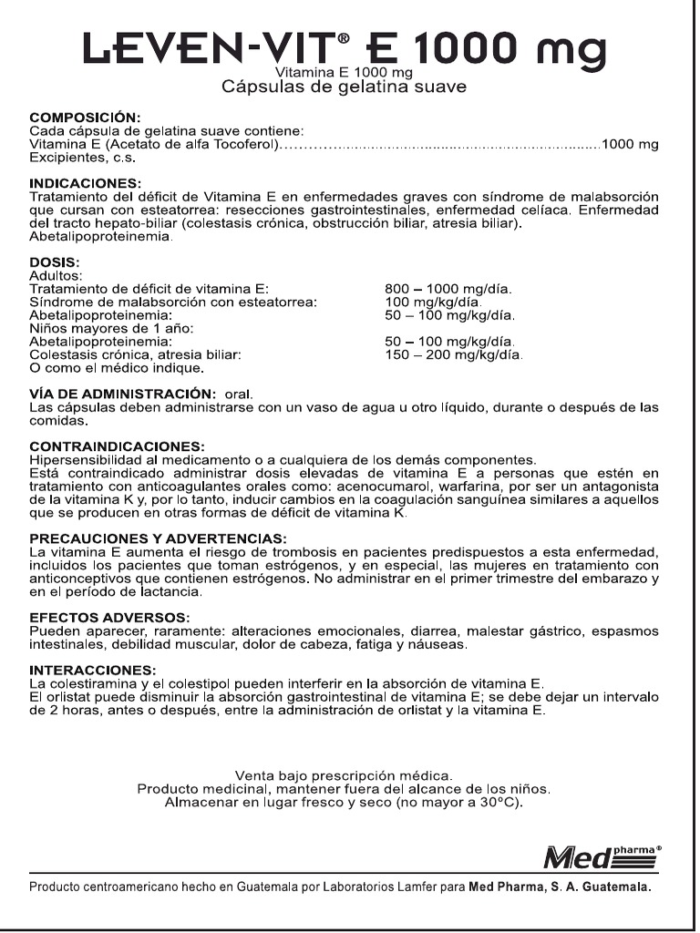 Leven Vit e 1000mg | PDF