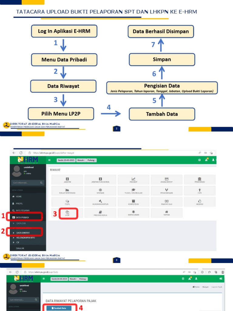 Panduan Upload SPT & LHKPN E-HRM | PDF