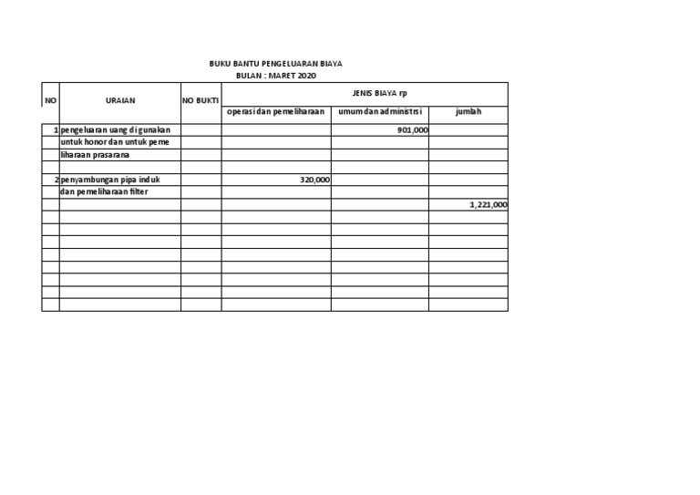 Contoh Buku Bantu Pengeluaran | PDF