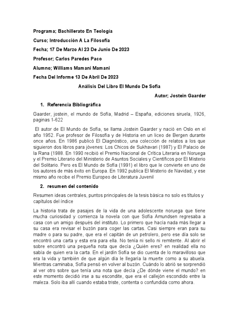 Resumen Sofia | PDF | Georg Wilhelm Friedrich Hegel | Immanuel Kant