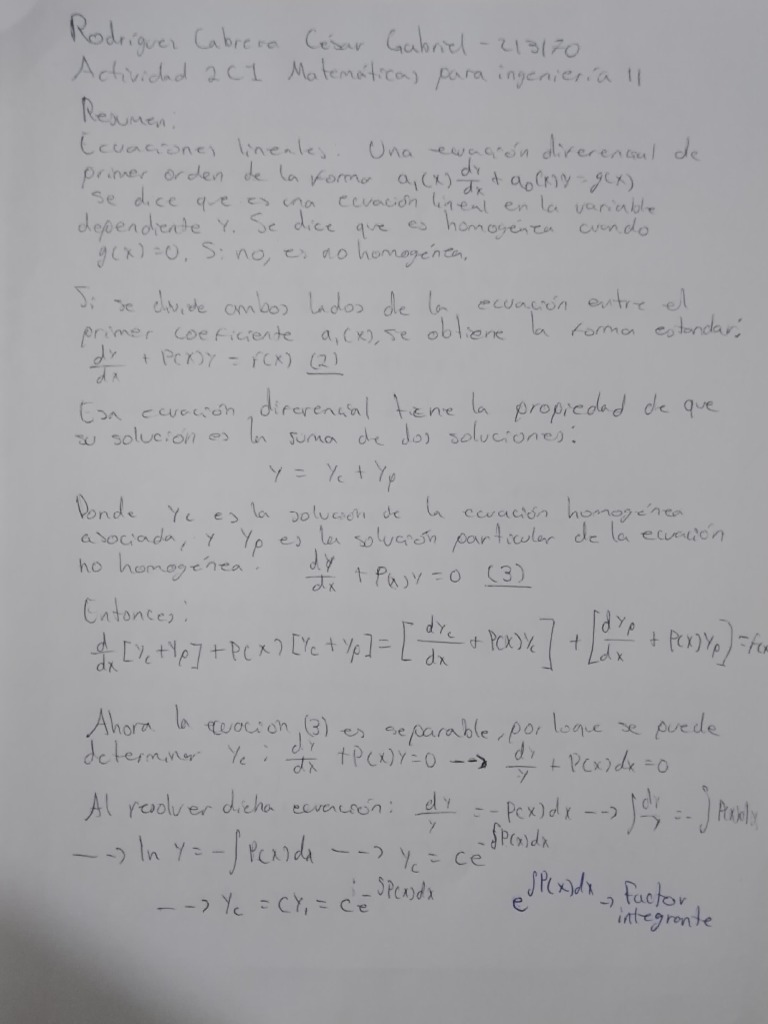 Cómo Resolver Una Ecuación Diferencial Lineal Con Factor de Integración | PDF