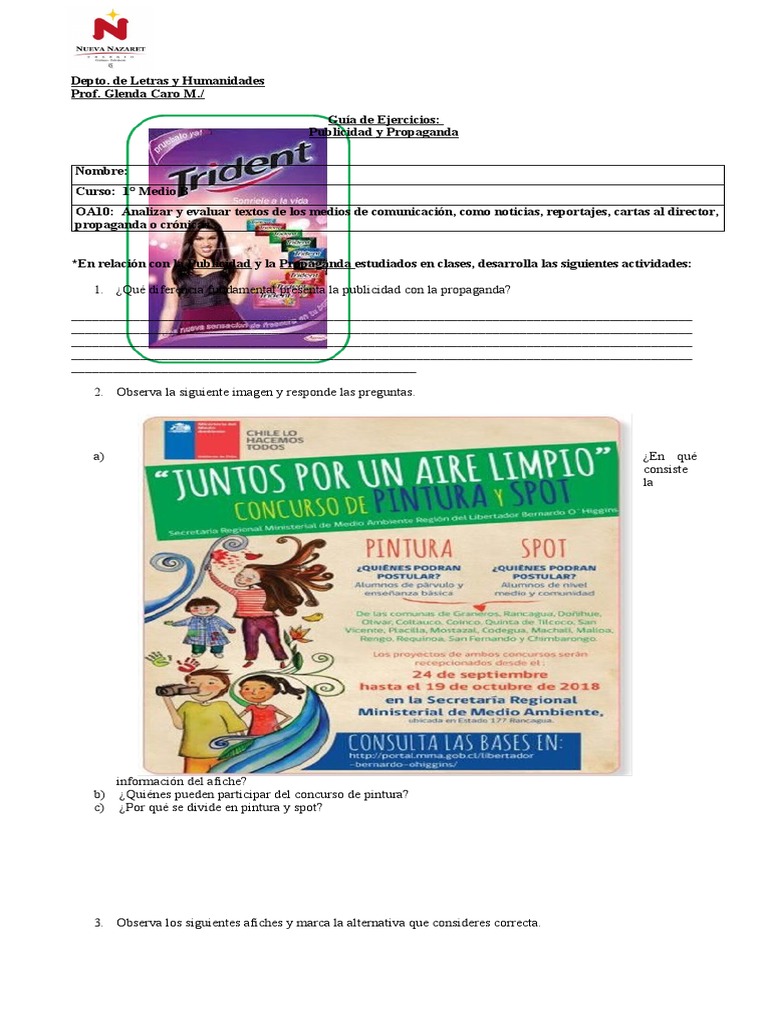 Guía Actividades Publicidad y Propaganda | Descargar gratis PDF ...