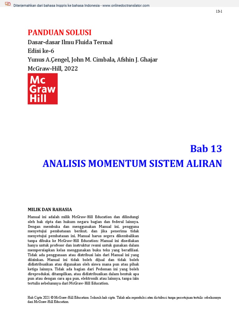 Cengel FTFS 6e ISM CH 13.en - Id | PDF