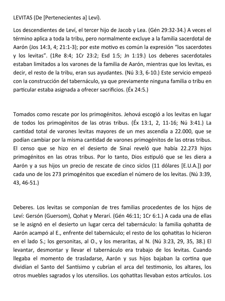 LEVITAS | PDF | Arca de la Alianza | Gente de la Torá