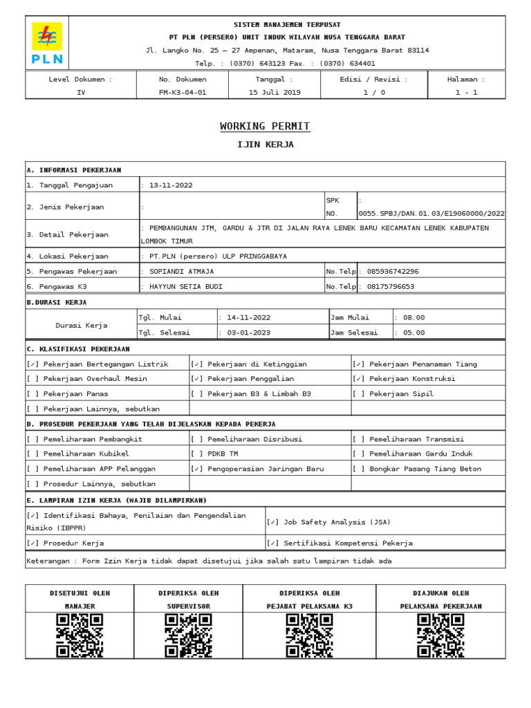 Working Permit: Ijin Kerja | PDF