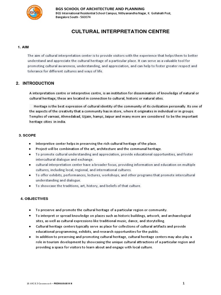 Cultural Interpretation Centre Thesis Synopsis | PDF