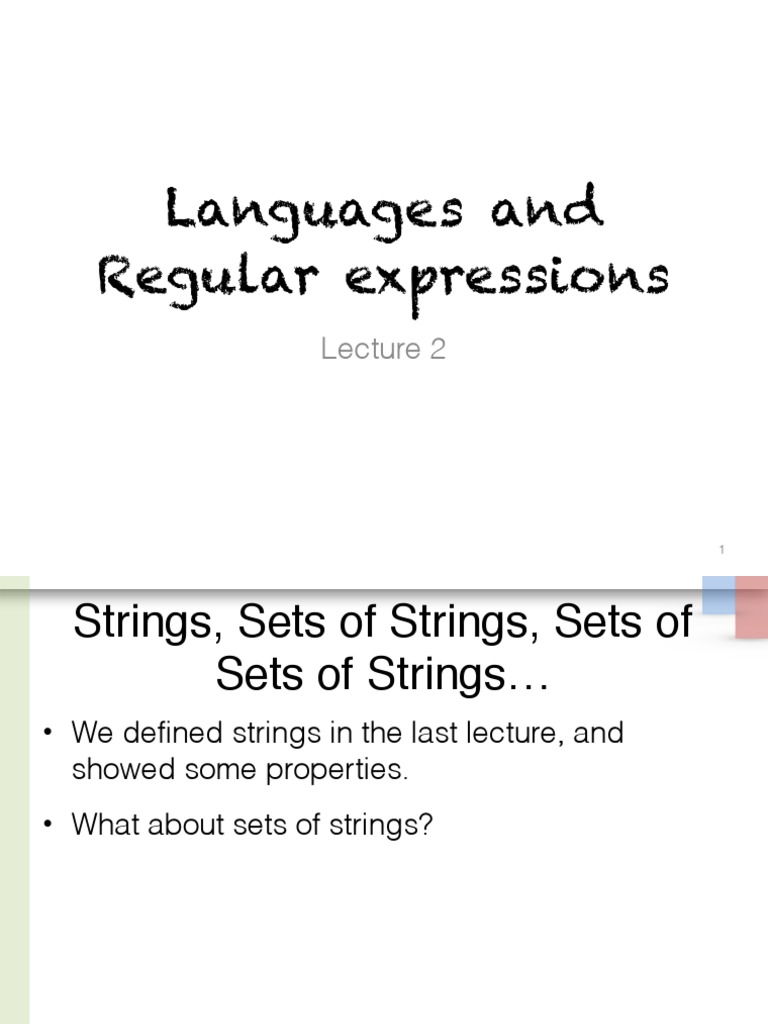 02 Strings and Languages | PDF