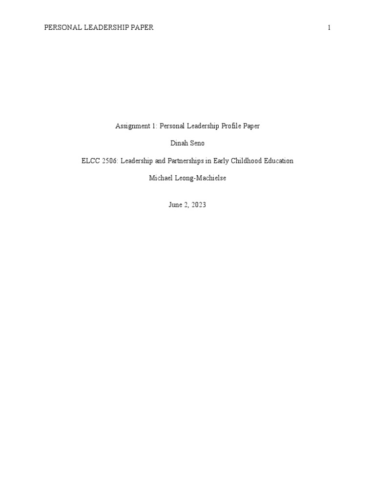 Apa Assignment 1 Leadership | PDF | Leadership | Psychological Concepts