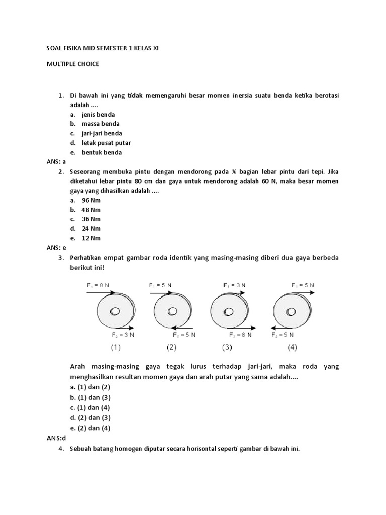 Soal Mid Fisika Xi | PDF