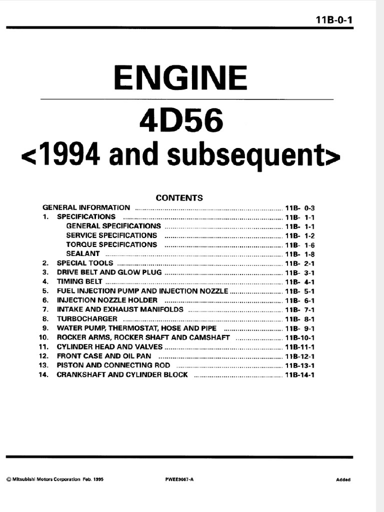 Manual Motor 4d56 Mitsubishi L200 Pdf Internal Combustion Engine