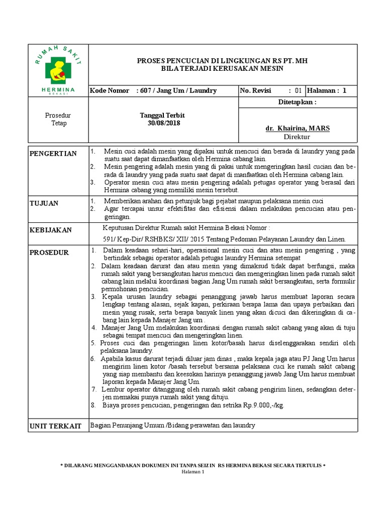 Proses Pencucian Di Lingk RSH Grup | PDF