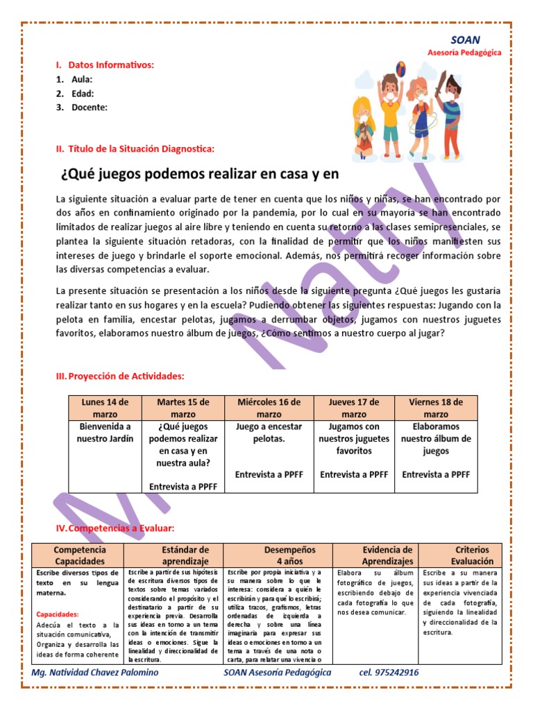 Zzz4años Planificacion De La Evaluacion Diagnostica Ciclo Ii Pdf 0400